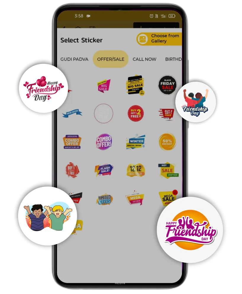 Celebrate friendship day with AdBanao app. find free posters and videos now
