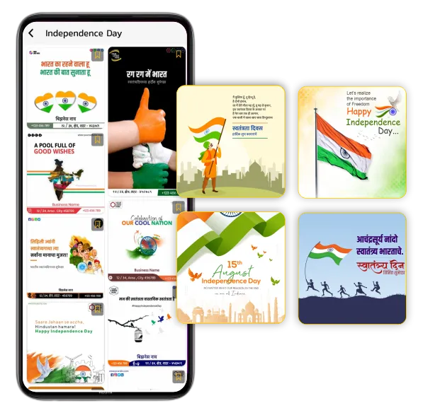 Get independence day posters and videos for free on AdBanao app
