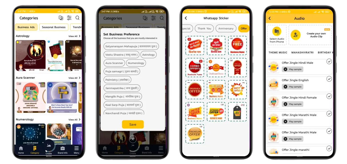 Readymade Astrologer posts and video free templates only on AdBanao app.
