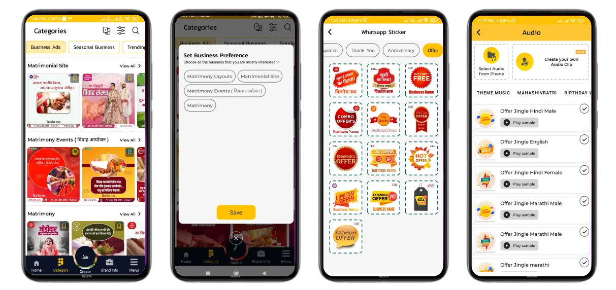 Matrimony business posters and videos for free on AdBanao app