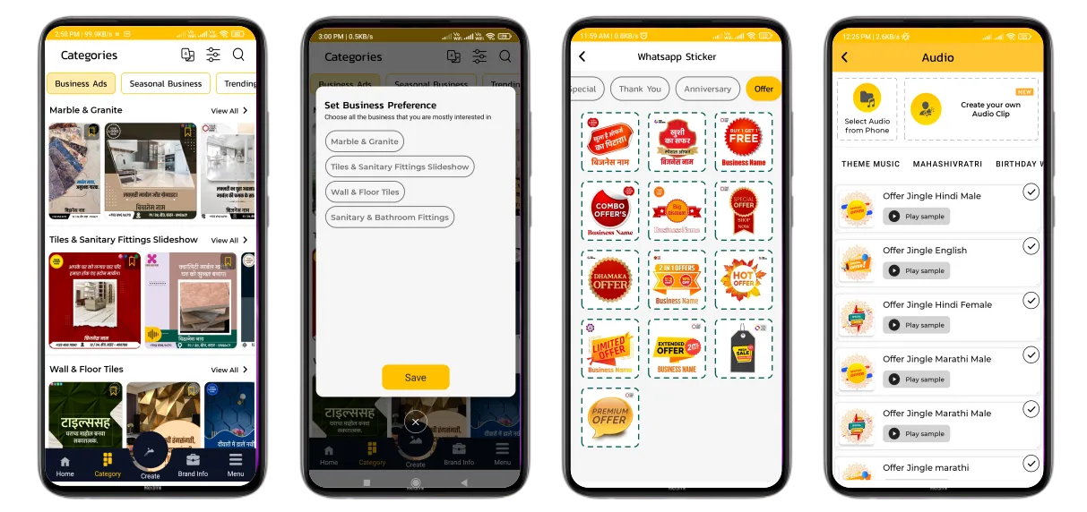 Get tiles and sanitary business posts only on AdBanao app